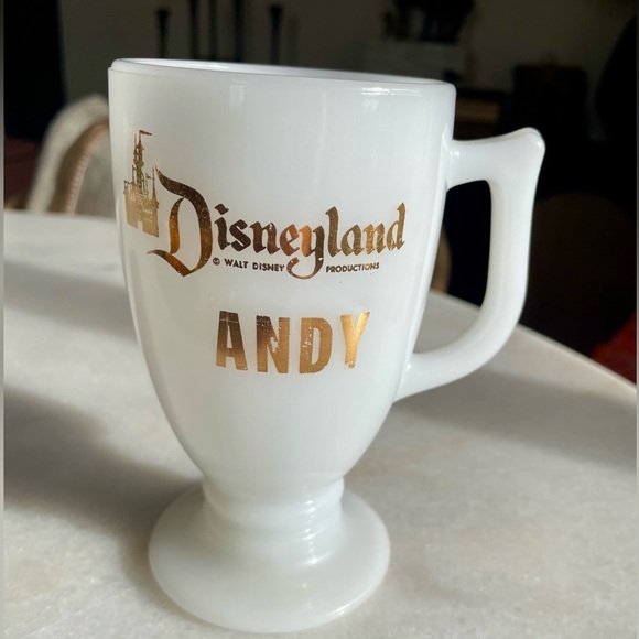 Disney | Dining | 425 Vintage Disney Milk Glass Goblet Andy | Poshmark
